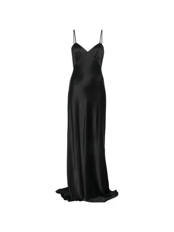 Max Mara Satin Finish Back-cutout Maxi Dress