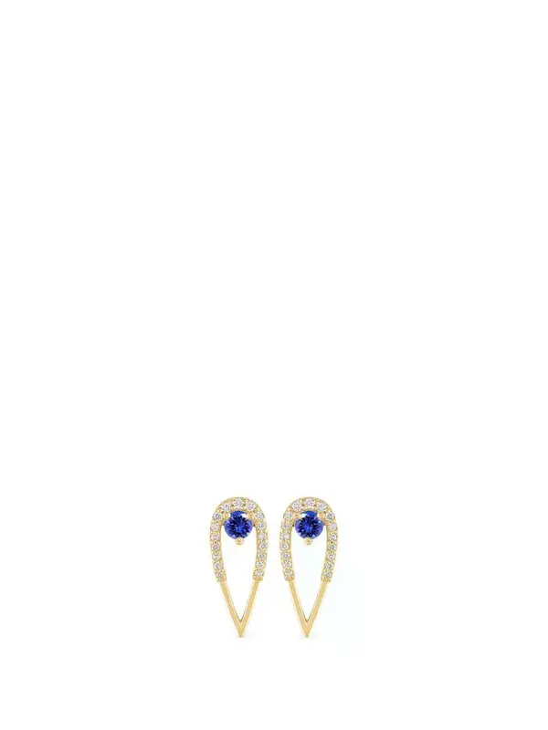 EDEN PRESLEY Peacock Sapphire And Diamond Stud Earrings - Gold
