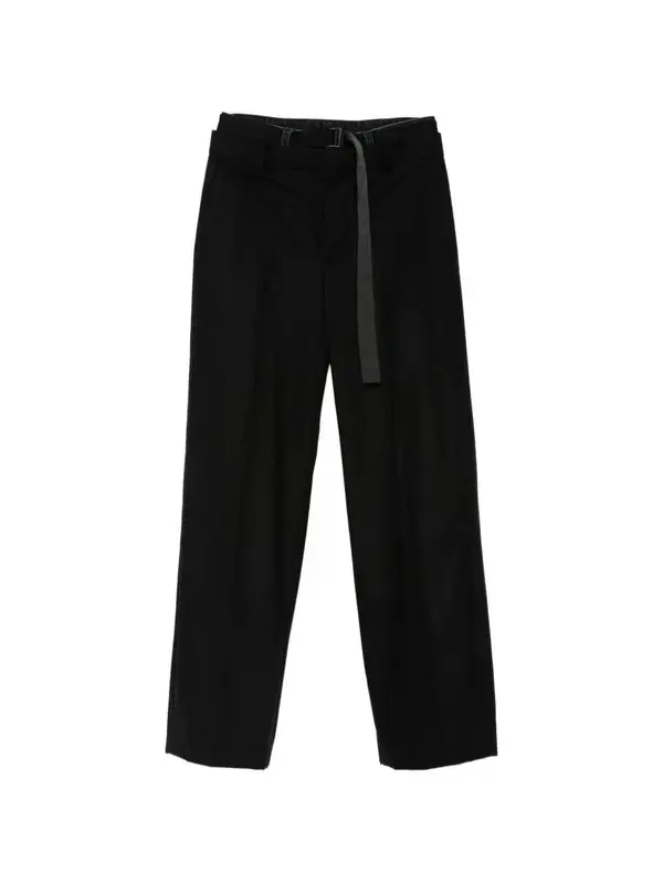 Sacai Belted Wide-leg Trousers - Black