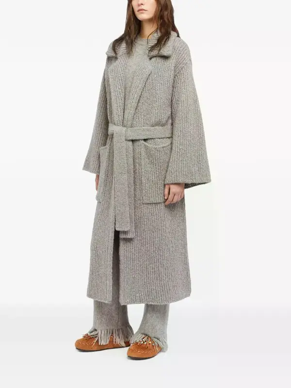 Alanui Belted Ribbed Knit Coat