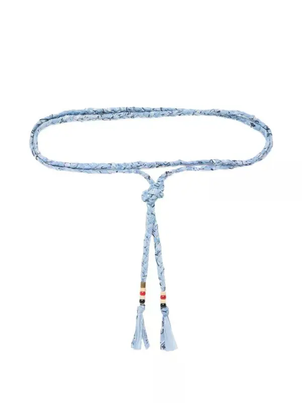 Alanui Bead-embellished Bandana-print Belt - Blue