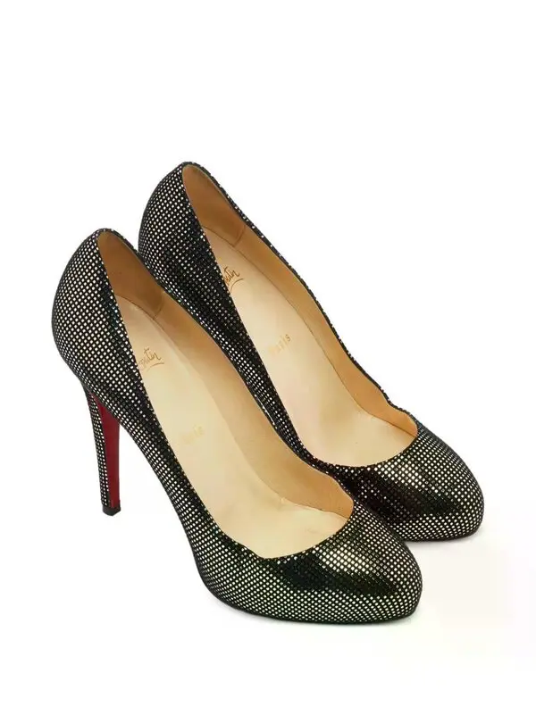 CHRISTIAN LOUBOUTIN Metallic Embossed Round-toe Pumps