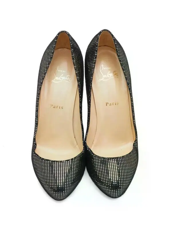 CHRISTIAN LOUBOUTIN Metallic Embossed Round-toe Pumps