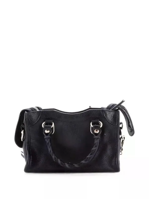 Balenciaga City Classic Metallic Edge Bag Leather Nano Satchel - Black