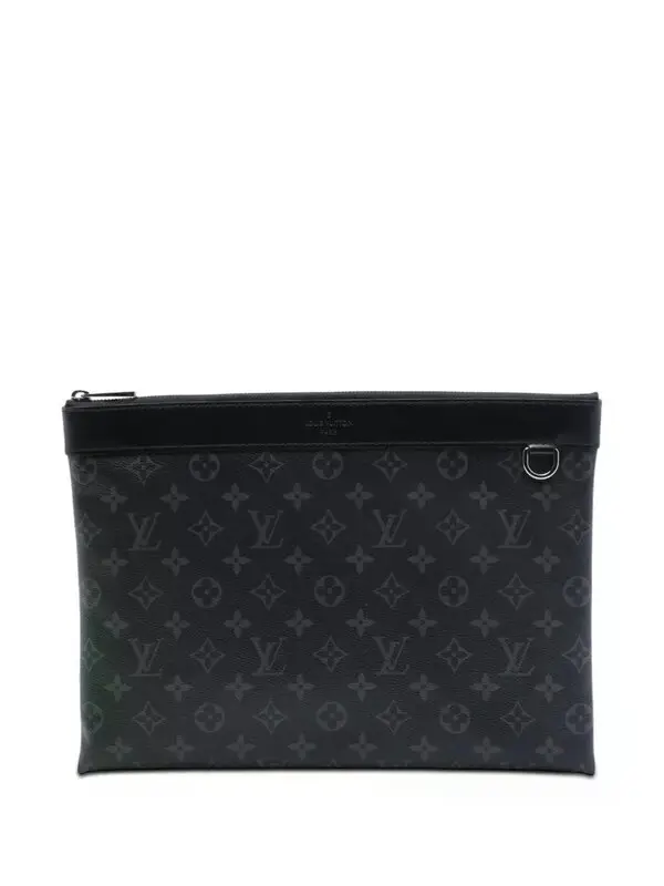 LOUIS VUITTON Monogram Eclipse Discovery Pochette Gm Clutch Bag