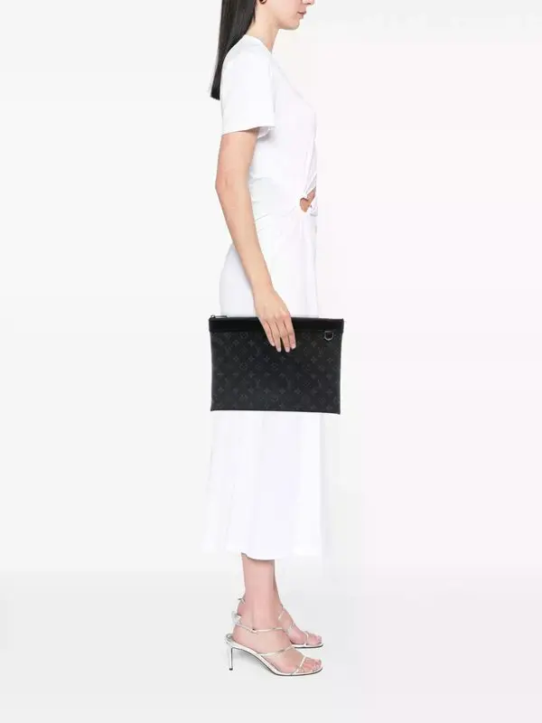 LOUIS VUITTON Monogram Eclipse Discovery Pochette Gm Clutch Bag