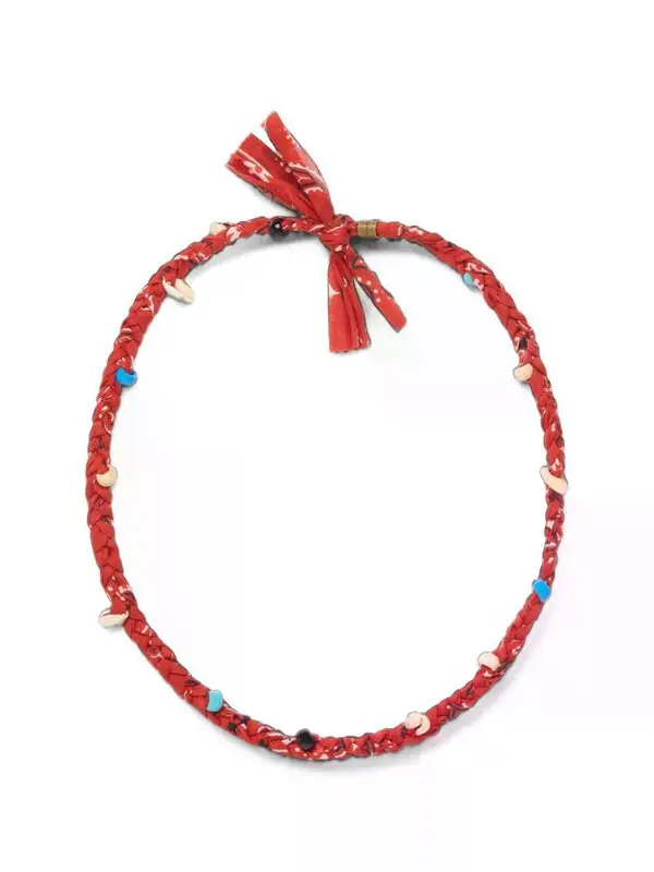 Alanui Bead-embellished Bandana-print Necklace