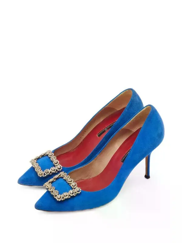Carolina Herrera Embellished Buckle Pointed-toe Pumps