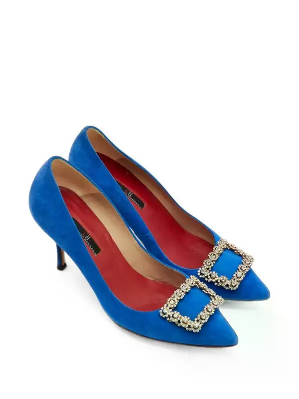 Carolina Herrera Embellished Buckle Pointed-toe Pumps