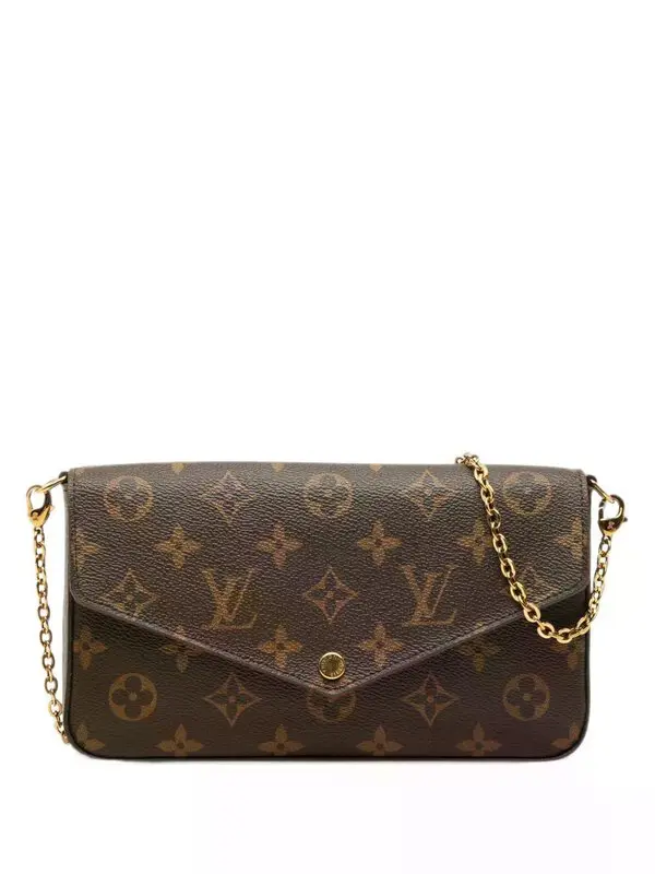 LOUIS VUITTON 2017 Monogram Pochette Felicie Crossbody Bag - Brown