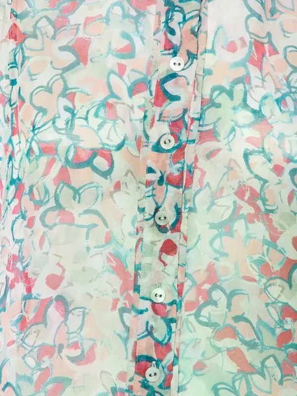 Kenzo Floral Print Sheer Shirt Dress