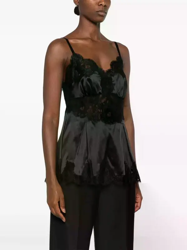 Dolce & Gabbana Lace-trimmed Satin Camisole