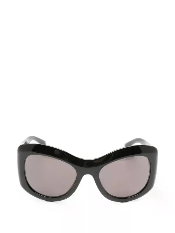 Gucci Double G Geometric-frame Sunglasses - Black