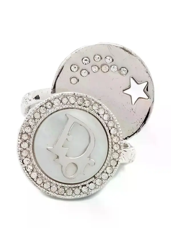 Dior Oblique & Star Crystal-embellished Ring - Silver