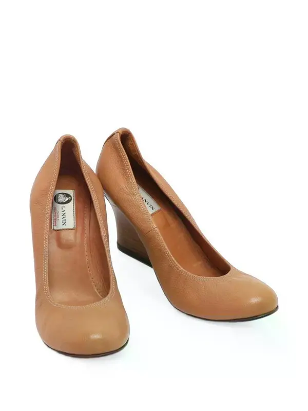 LANVIN Scrunch Wedge Pumps
