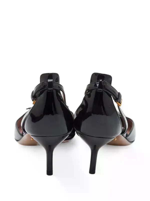 Gucci Patent Leather Bow Detail Pointed Toe Kitten Heel Pumps