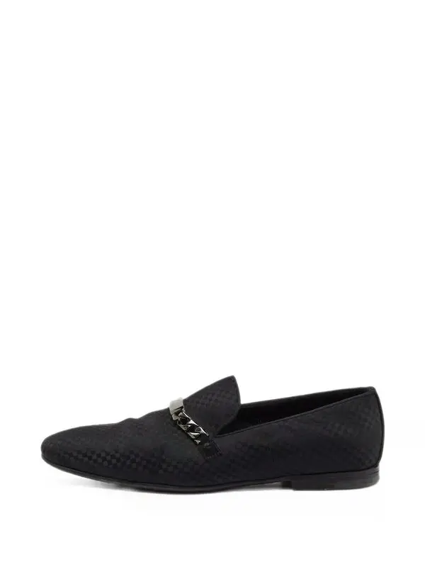LOUIS VUITTON Damier Chain-link Detail Loafers
