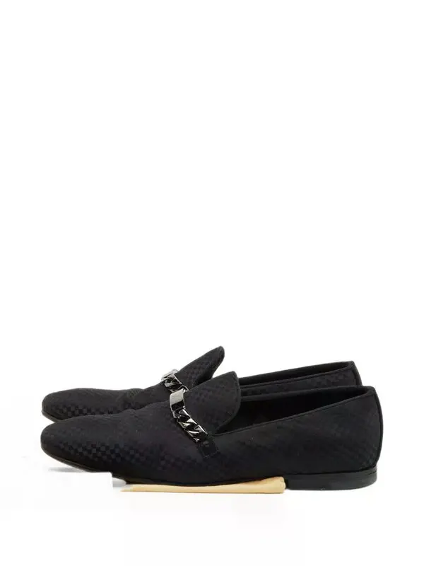 LOUIS VUITTON Damier Chain-link Detail Loafers