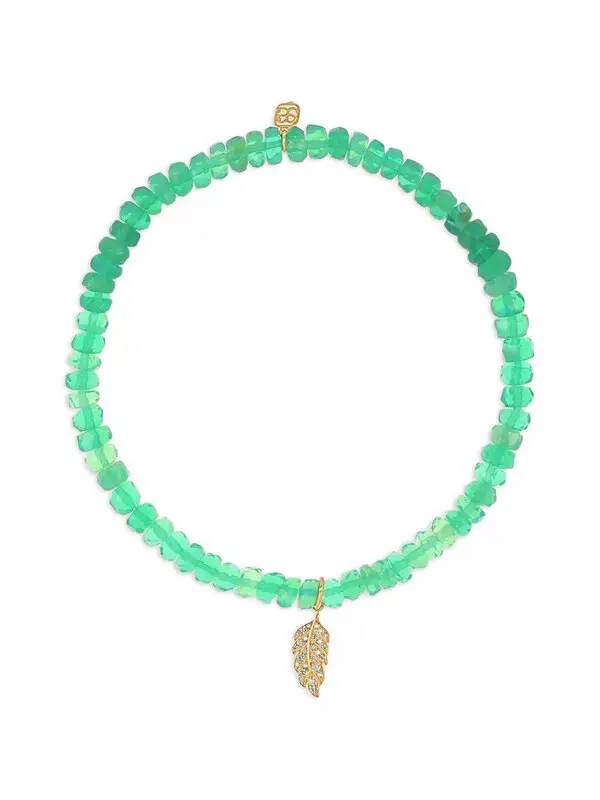 SYDNEY EVAN Feather Opal And Diamond Charm Bracelet