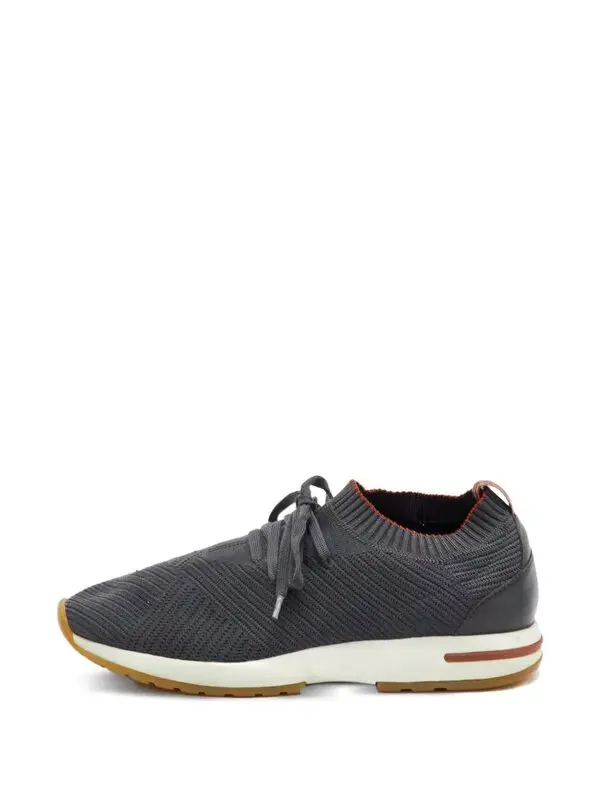 Loro Piana 360 Lp Flexy Walk Knit-texture Low-top Sneakers - Grey