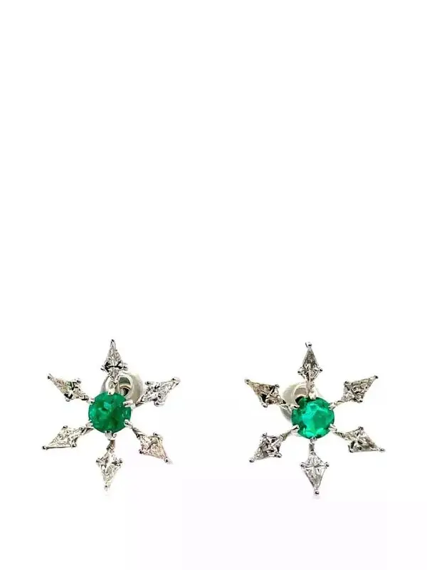 ARUNASHI Paraiba And Diamond Earrings - Silver