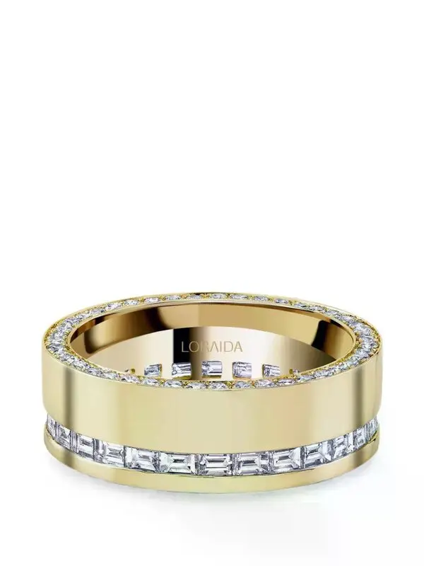 Loraida 18k Yellow Diamond Cigar Band Ring
