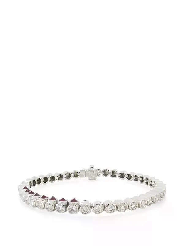 TYPE JEWELRY Ruby And Diamond Tennis Bracelet In 14k White Gold - Silver