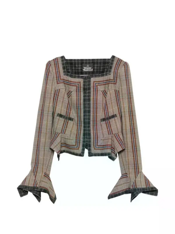 VIVIENNE WESTWOOD Dandy Double-breasted Check Jacket - Grey