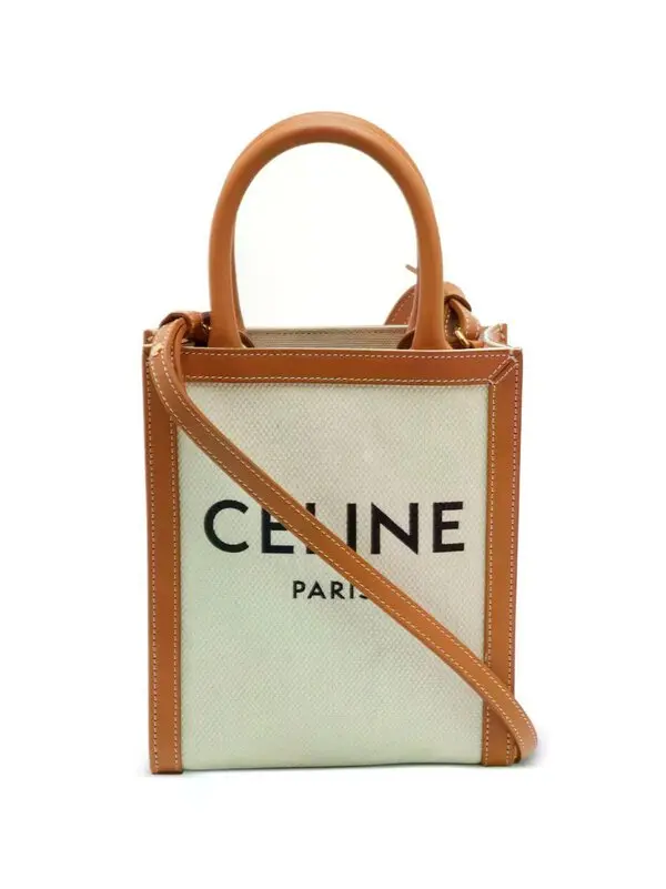 Celine 2023 Cabas Logo-detail Mini Bag - Neutrals