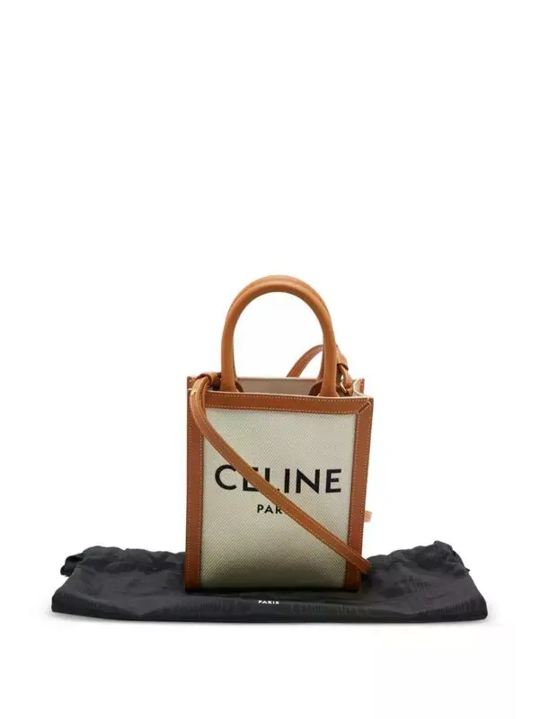 Celine 2023 Cabas Logo-detail Mini Bag - Neutrals