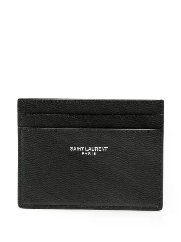 Saint Laurent Grain De Poudre Leather Card Holder