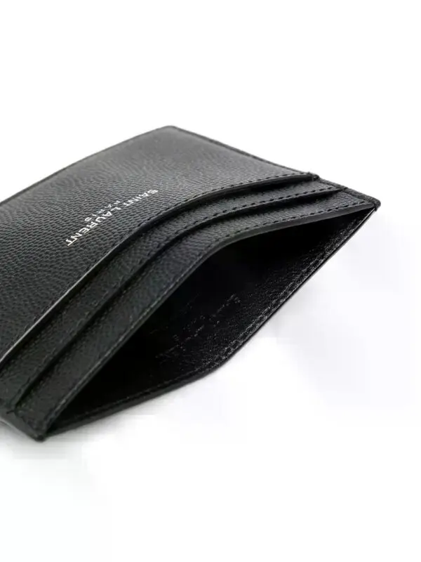 Saint Laurent Grain De Poudre Leather Card Holder
