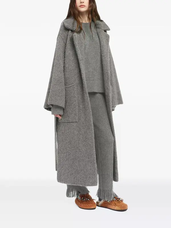 Alanui Rib-stitch Belted Coat