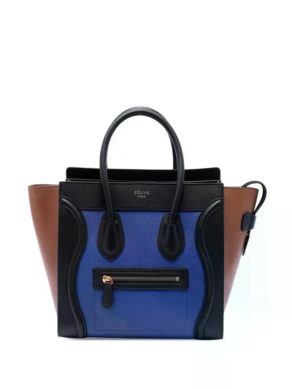 Celine 2014 Micro Tricolor Leather Luggage Tote Bag