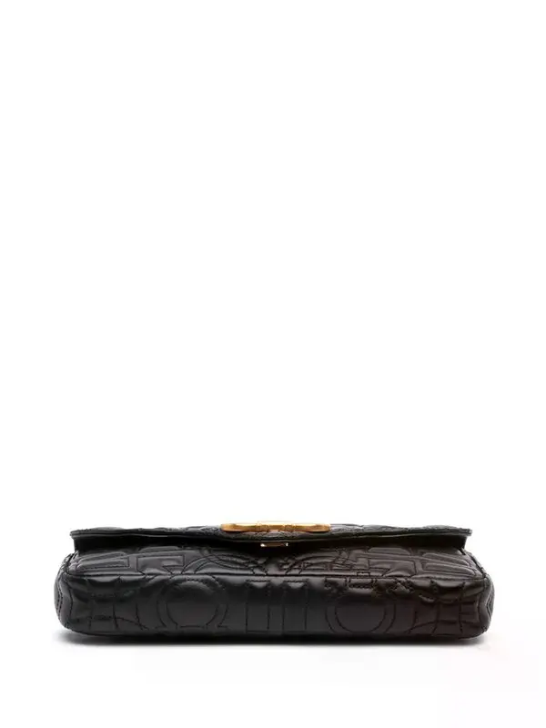 FERRAGAMO Gancini Quilted Leather Flap Chain Crossbody Bag