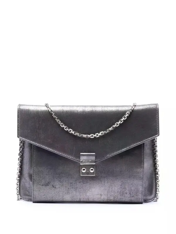 Dior 2016 Metallic Leather Shadow Soft Pouch On Chain Crossbody Bag