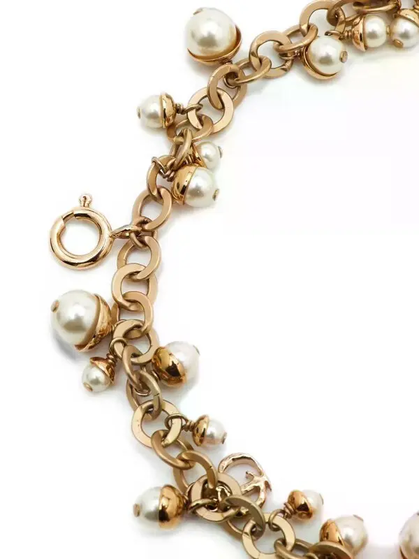 Dior Tone Faux Pearl Cable-link Chain Bracelet