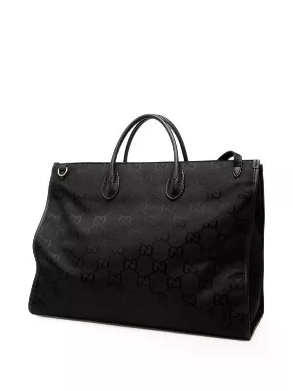 Gucci Gg Econyl Off The Grid Convertible Tote Satchel - Black