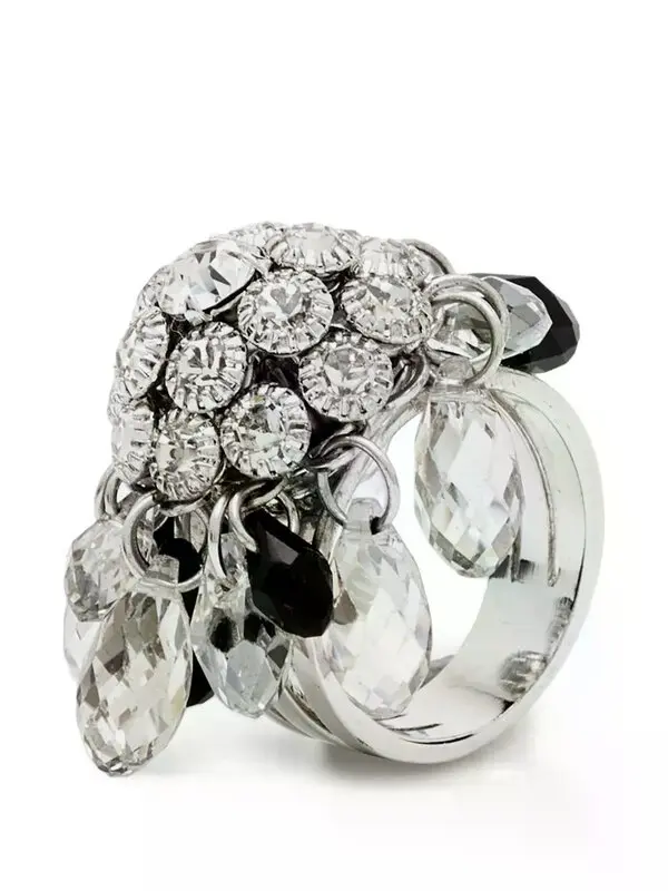 Dior Crystal And Bead Embellished Ring