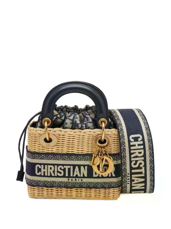 Dior Lady Woven Tote Bag - Neutrals