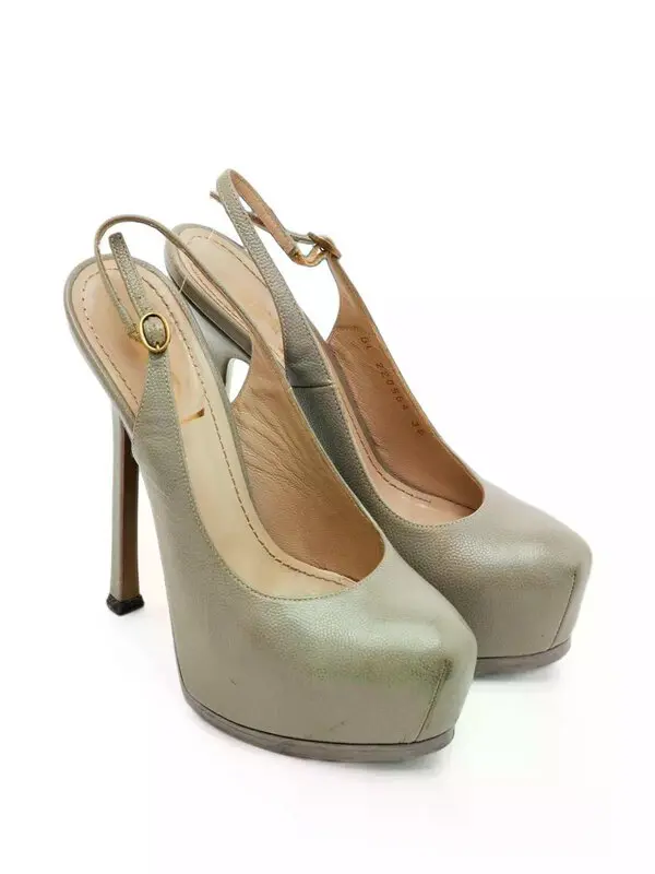 Saint Laurent Tribtoo Slingback Pumps - Grey