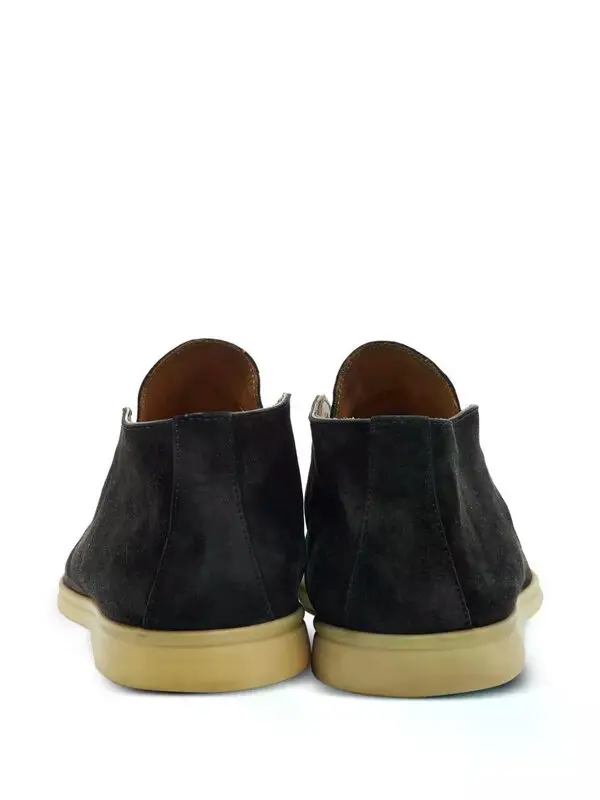 Loro Piana Open Walk Suede Ankle Boots - Black