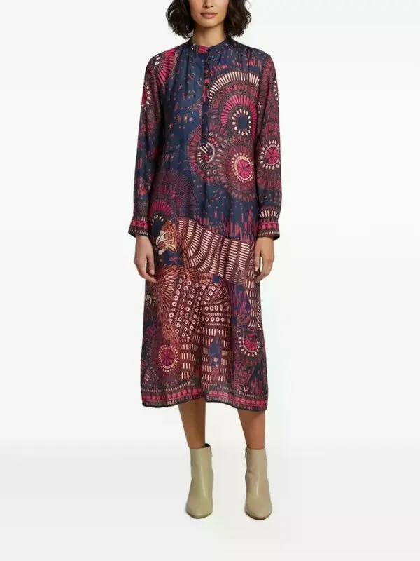 Dior Kaleidoscope Print Midi Dress - Blue