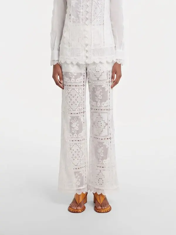 Zimmermann Embroidered Lace Trousers