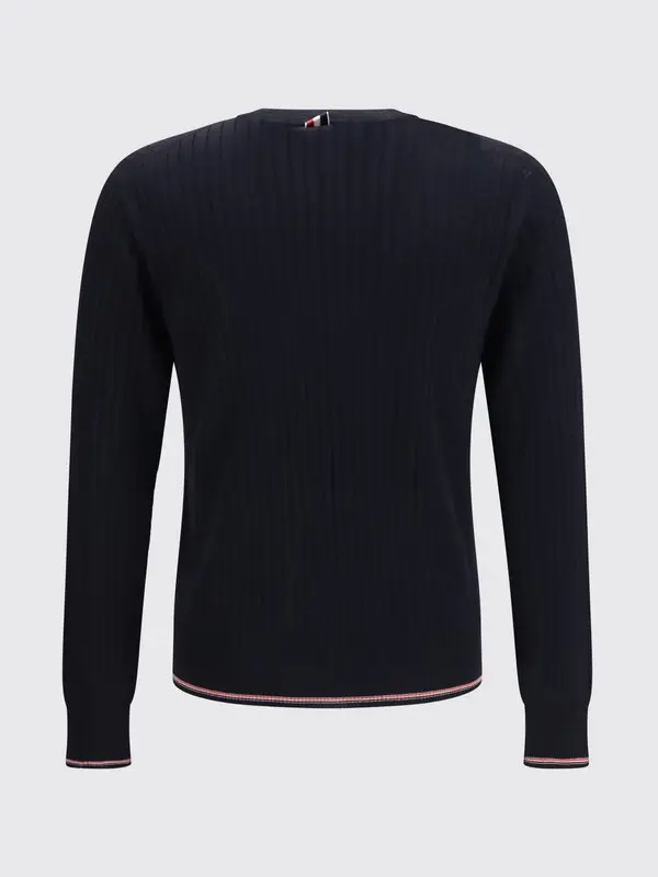 Thom Browne Slim Fit Wool-blend 4-bar Crewneck Sweater - Navy