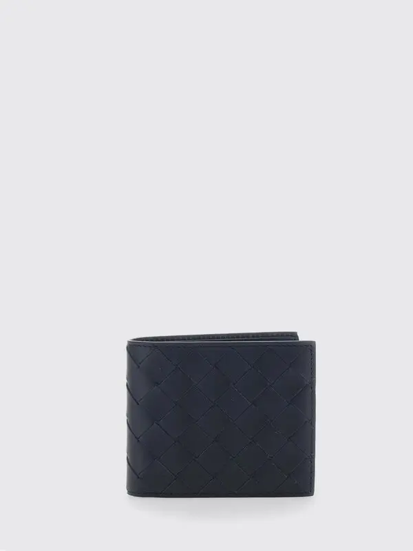 Bottega Veneta Woven Calfskin Bifold Wallet - Blue