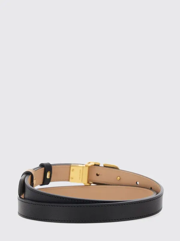Valentino Garavani Calfskin Leather Belt With Vlogo Signature Buckle - Black