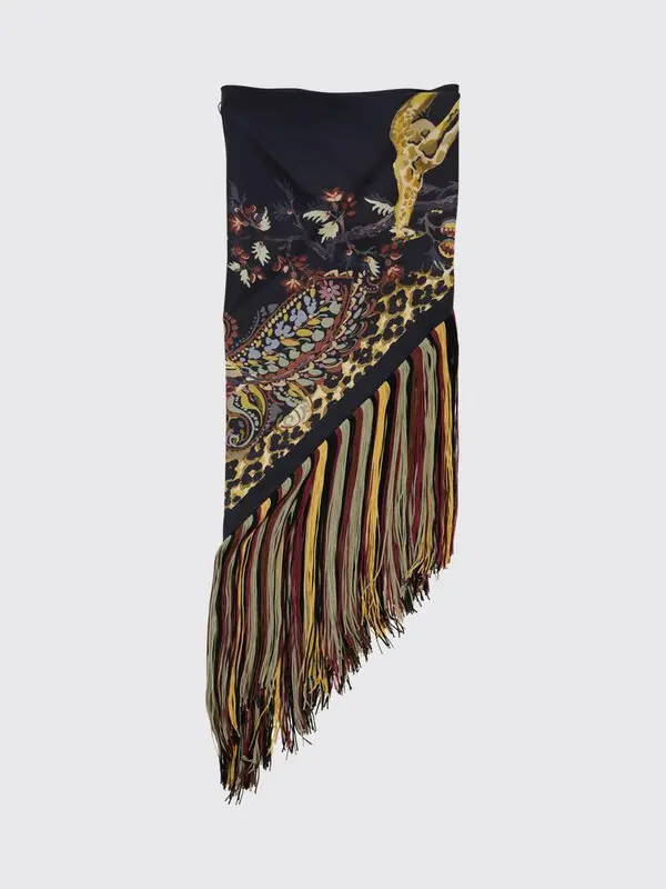 Etro Neckerchief With Print And Fringed Edges - Multicolor