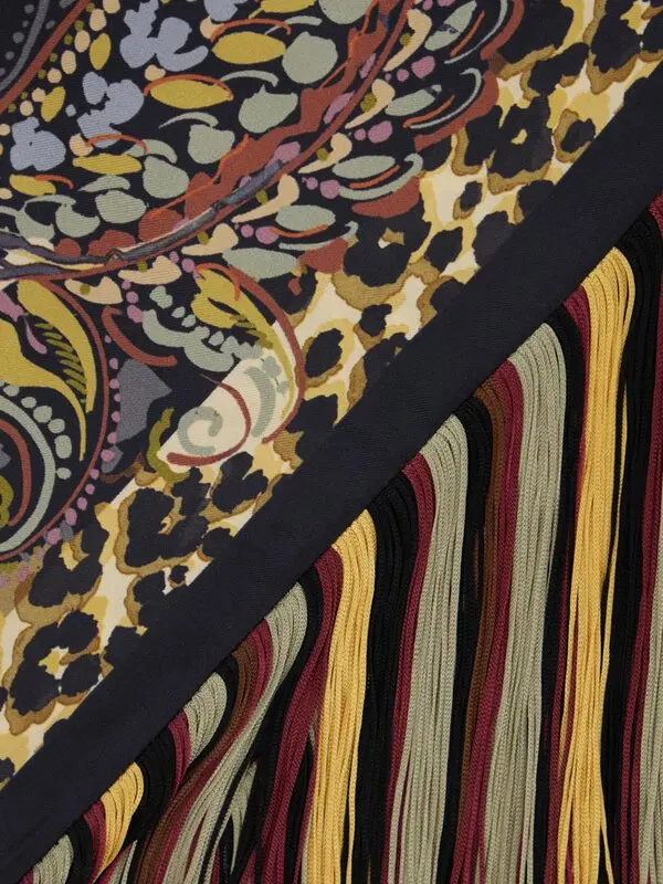 Etro Neckerchief With Print And Fringed Edges - Multicolor