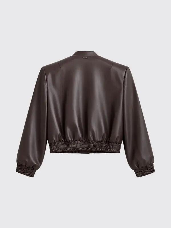 TWINSET Leather Bomber Jacket